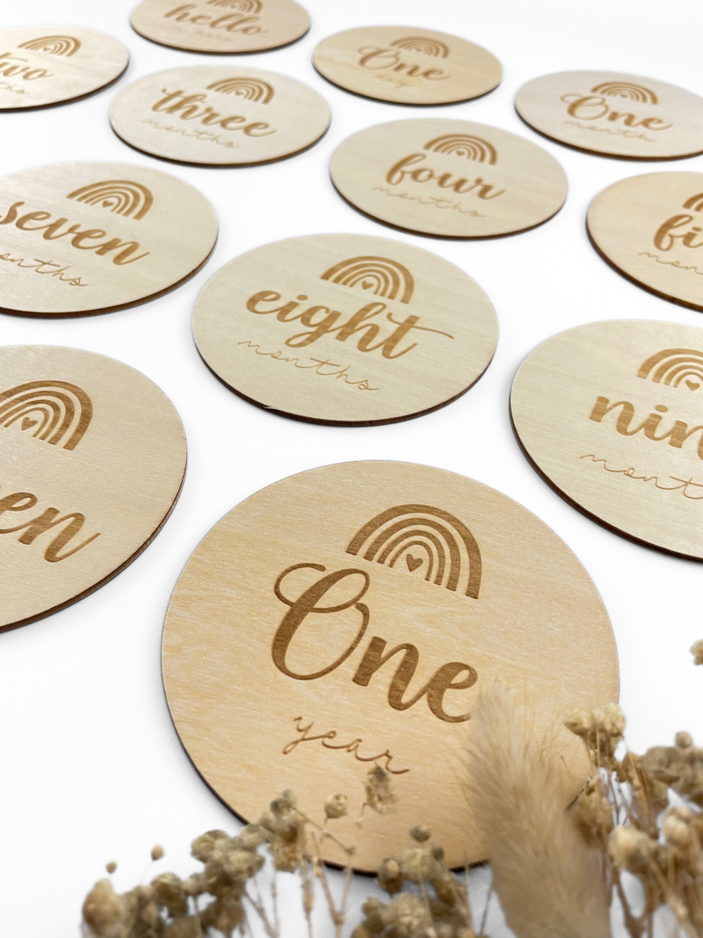 Baby Wooden Milestone Discs: 1st Year Photo Memories – Little Star